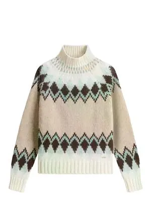 Woolrich Fair Isle Pattern Turtleneck Sweater - Neutrals