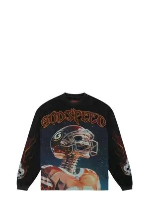 GODSPEED Graphic Print Long-sleeve Sweatshirt - Black