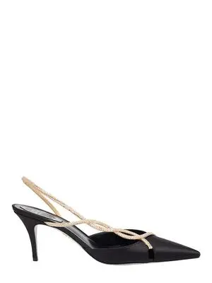 Rene Caovilla 80mm Embellished Braided Satin Pumps - Black