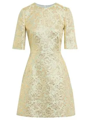 Dolce & Gabbana Metallic Brocade Mini Dress - Gold