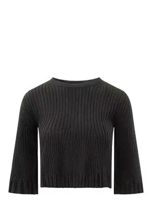 Loulou De Saison Ammi Ribbed Knit Top - Black