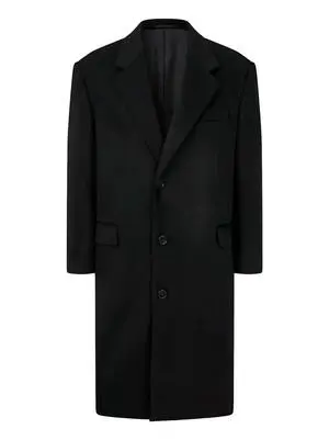 MAN ON THE BOON. Button Coat - Black