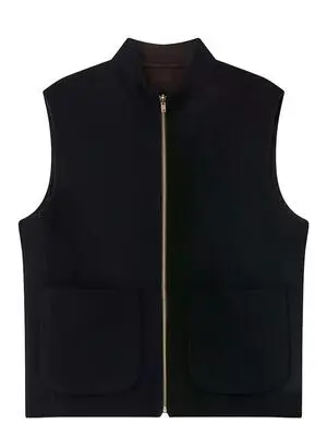 MAN ON THE BOON. Zip-up Gilet - Black