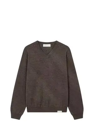 MAN ON THE BOON. Crew-neck Wool Sweatshirt - Brown