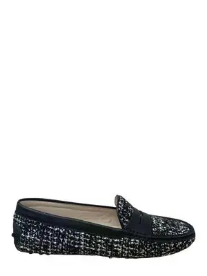 TOD'S Woven Strap Loafers - Black