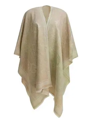 Pinko Love Birds Fringed Cape - Neutrals