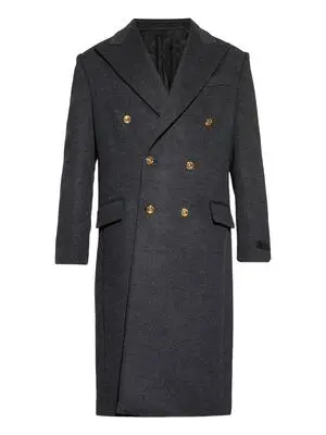 Versace Double-breasted Buttoned Coat - Grey