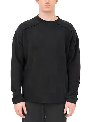 Isabel Benenato Crew-neck Long Sleeve Sweater - Black