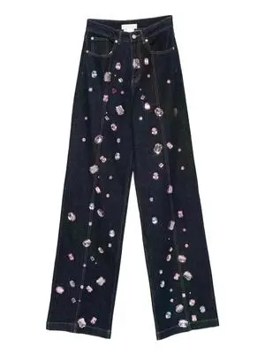 LOULOU Embellished Seam Denim Jeans - Blue