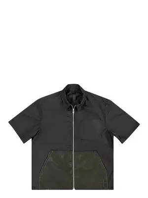 Chrome Hearts Zip-up Leather-pockets Shirt - Black
