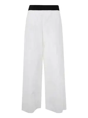 MARIA CALDERARA Elasticated Waistband Trousers - White