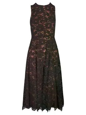 Michael Kors Lace Midi Dress - Brown