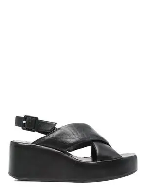 HOGL 72mm Criss-cross Platform Sandals - Black