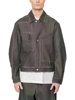 JOE CHIA Zip-pocket Denim Jacket - Grey