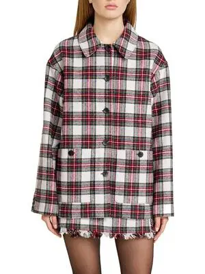 WAYF Morgan Plaid Jacket - Ivory Plaid