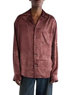 Acne Studios Soweno Trompe L'oeil Print Button-up Shirt - Brown