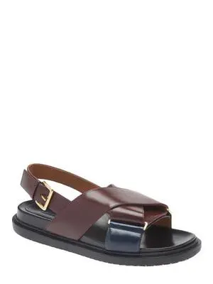 Marni Fussbett Crisscross Sandal - Burgundy