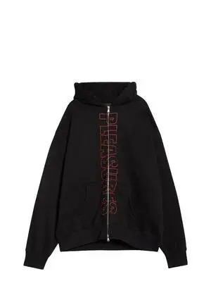 PLEASURES Impact Zip Graphic Hoodie - Black