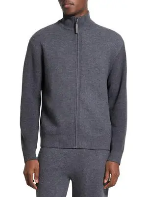 THEORY Boiled Merino Wool Zip Cardigan