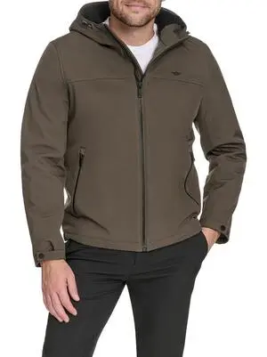 DOCKERS® Fleece Lined Soft Shell Jacket Dark Olive