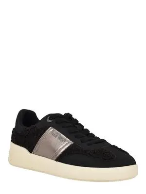 Nine West Linehan Faux Shearling Sneakers - Black