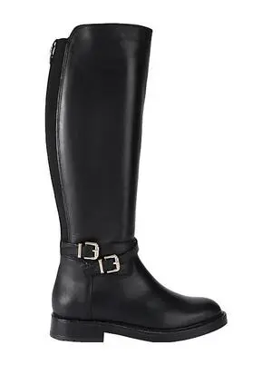 Carvela Posa Leather Knee-high Flat Boots - Black