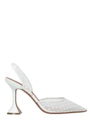 Amina Muaddi Holli 95 Mesh Courts - White