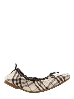 Burberry Check Ballerinas - Light Beige