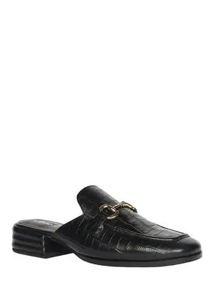 SAINT G Savannah Croc Embossed Mule Black