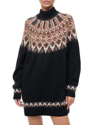 Staud Liza Fair Isle Wool & Alpaca Blend Sweater Dress - Zermatt