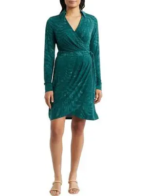 Tommy Bahama Carmela Bayside Long Sleeve Wrap Dress - Briny Deep