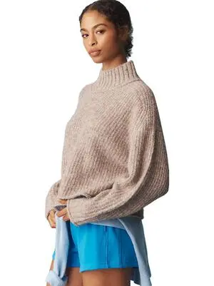 PILCRO The Dawn Mock-Neck Sweater Mink
