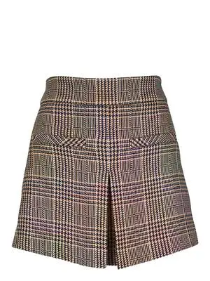 Veronica Beard Pavalaine Houndstooth Mini Skirt - Neutrals
