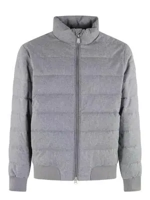 SAVE THE DUCK Herbie Flannel-Textured Padded Jacket Grey