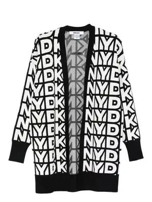 Dkny Logo-detailed Cardigan - Black