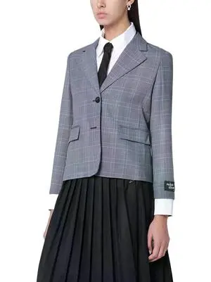 Maison Kitsuné Plaid-check Single-breasted Blazer - Grey