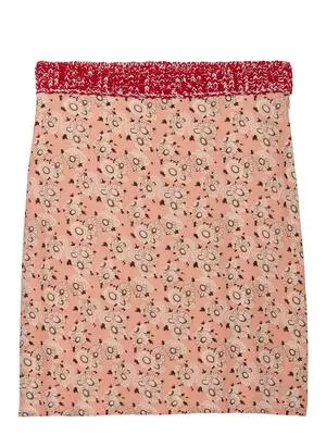 PRADA Stretch-Silk Georgette Floral Mini Skirt