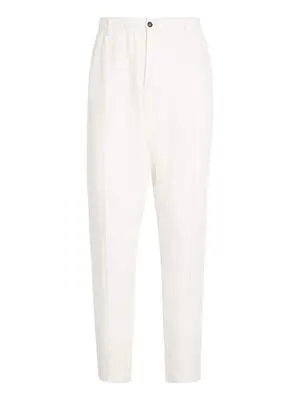 Emporio Armani Linen Tailored Trousers - White