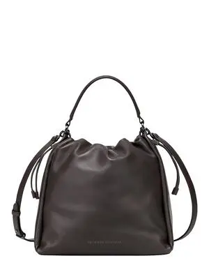 Brunello Cucinelli Leather Bucket Bag Brown