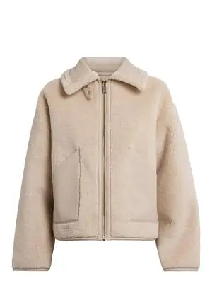 Claudie Pierlot Faux Leather-shearling Biker Jacket - White
