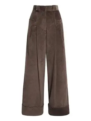 Claudie Pierlot Corduroy Wide Leg Trousers - Brown