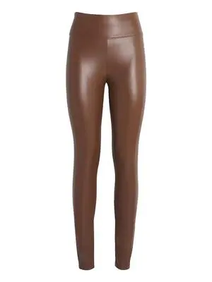 Wolford Faux Leather Edie Forming Leggings - Brown