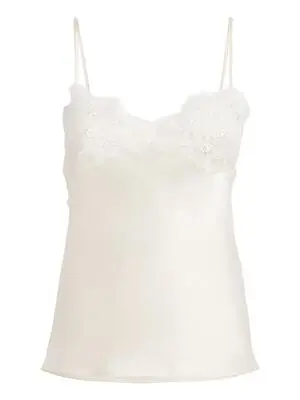 Chloé Silk Lace-trim Cami Top - White