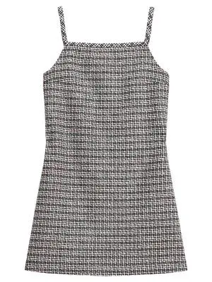Theory Plaid Mini Shift Dress - Shale Mult