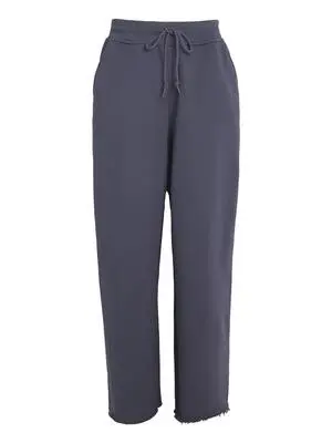 ABOUT:BLANK Cotton Raw Hem Wide-leg Sweatpants - Blue