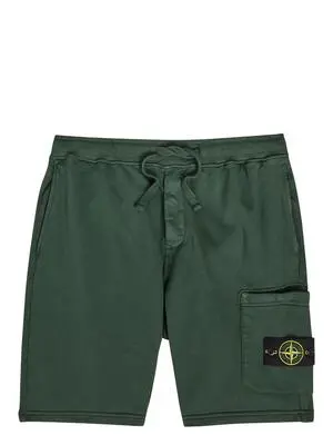 Stone Island Logo Cotton Shorts - Green
