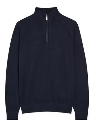 RAITH Quarter-zip Knit Jumper - Navy