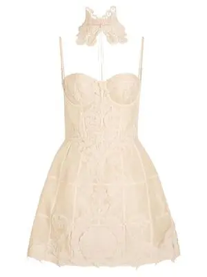 Zimmermann Rebellion Choker-effect Mini Dress - Cream