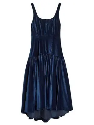 Alice + Olivia Diana Structured Velvet Midi Dress - Dark Blue