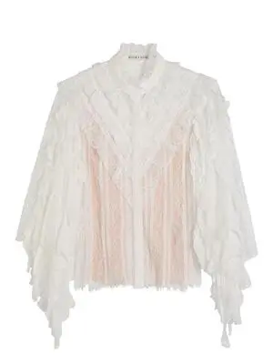 ALICE + OLIVIA Alice + Olivia Rheba Ruffled Lace Blouse